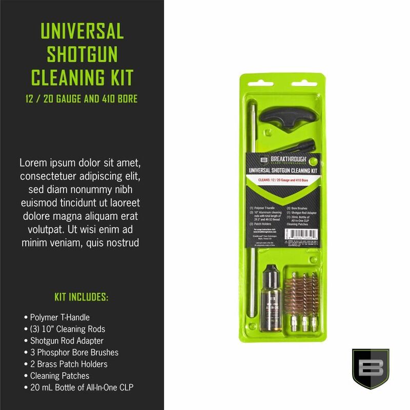Breakthrough Universal Shotgun Cleaning Kit (12/ 20 Gauge and 410 Bore ...